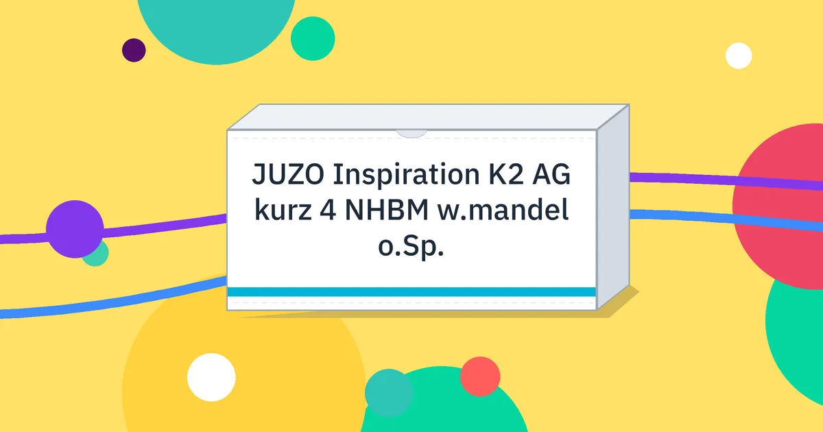 Symbolbild: Packung mit der Aufschrift JUZO Inspiration K2 AG kurz 4 NHBM w.mandel o.Sp. (PZN 14949038) – Verfügbarkeit und Bezug in Apotheken in Frankfurt am Main