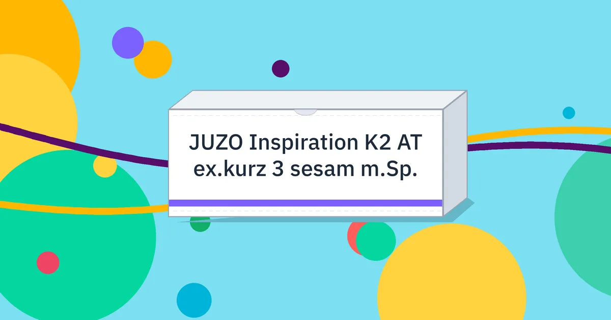 Symbolbild: Packung mit der Aufschrift JUZO Inspiration K2 AT ex.kurz 3 sesam m.Sp. (PZN 14932204) – Verfügbarkeit und Bezug in Apotheken in Frankfurt am Main
