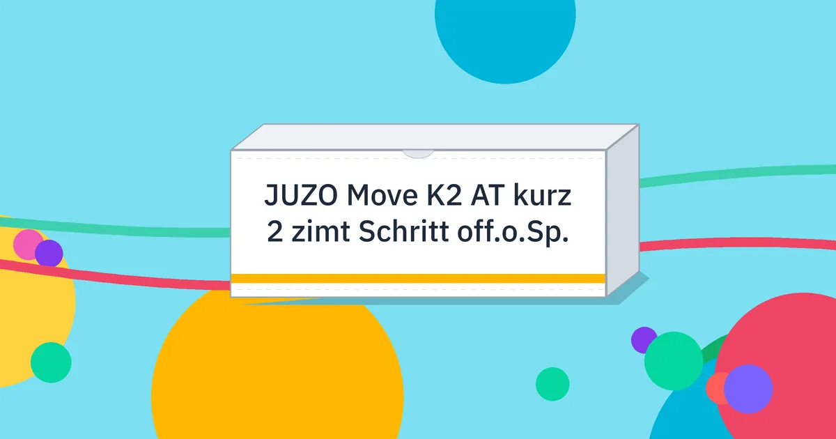 Symbolbild: Packung mit der Aufschrift JUZO Move K2 AT kurz 2 zimt Schritt off.o.Sp. (PZN 20675817) – Verfügbarkeit und Bezug in Apotheken in Frankfurt am Main