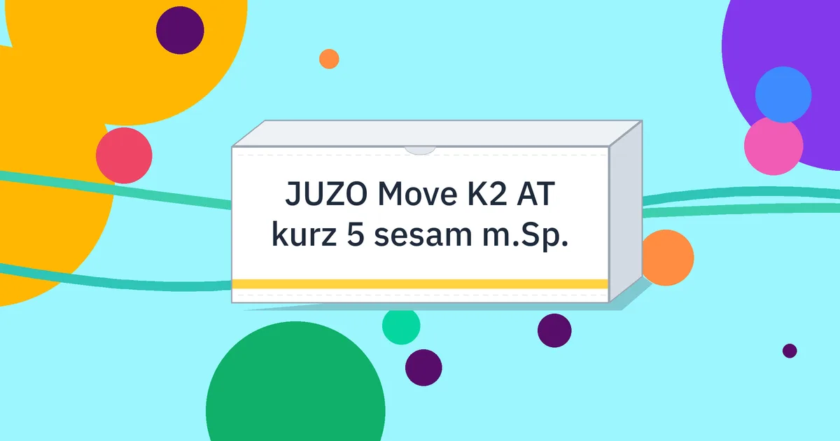 Symbolbild: Packung mit der Aufschrift JUZO Move K2 AT kurz 5 sesam m.Sp. (PZN 20673847) – Verfügbarkeit und Bezug in Apotheken in Frankfurt am Main
