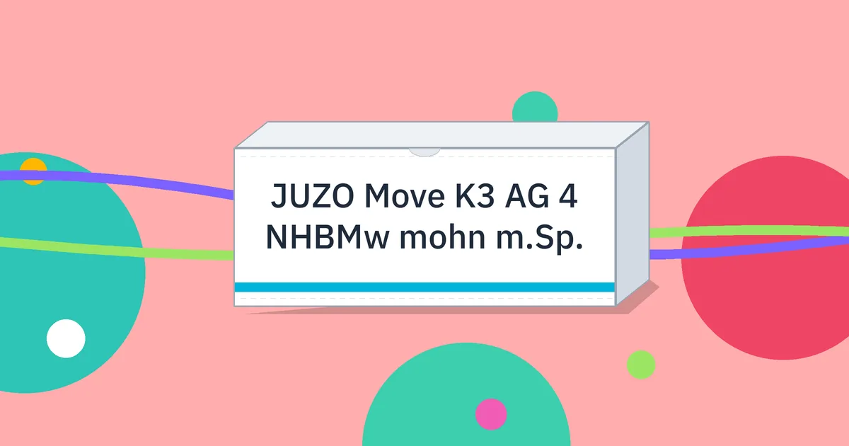 Symbolbild: Packung mit der Aufschrift JUZO Move K3 AG 4 NHBMw mohn m.Sp. (PZN 18586845) – Verfügbarkeit und Bezug in Apotheken in Frankfurt am Main