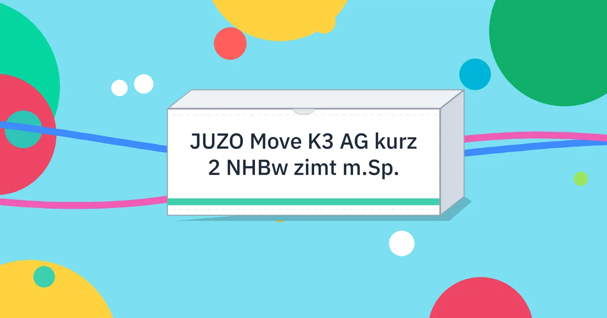 Symbolbild: Packung mit der Aufschrift JUZO Move K3 AG kurz 2 NHBw zimt m.Sp. (PZN 18578449) – Verfügbarkeit und Bezug in Apotheken in Frankfurt am Main