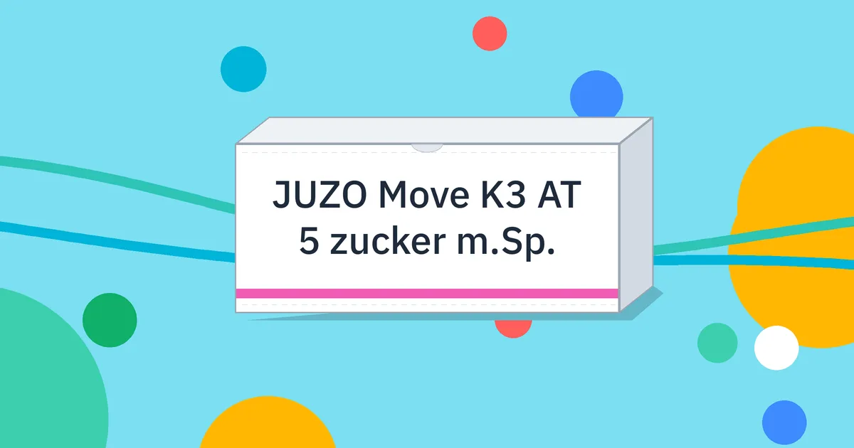 Symbolbild: Packung mit der Aufschrift JUZO Move K3 AT 5 zucker m.Sp. (PZN 20676745) – Verfügbarkeit und Bezug in Apotheken in Frankfurt am Main