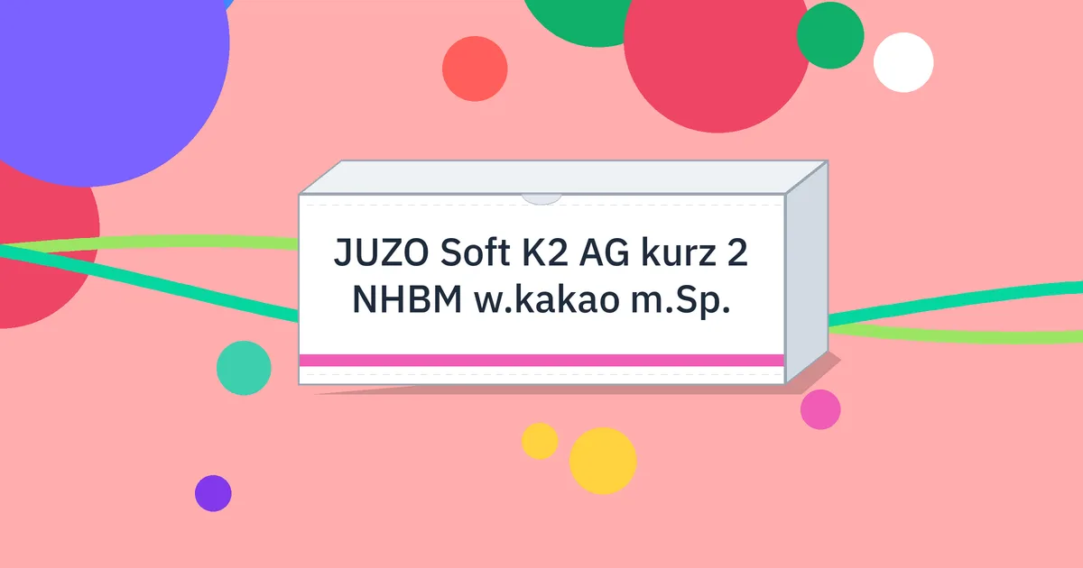 Symbolbild: Packung mit der Aufschrift JUZO Soft K2 AG kurz 2 NHBM w.kakao m.Sp. (PZN 15019927) – Verfügbarkeit und Bezug in Apotheken in Frankfurt am Main