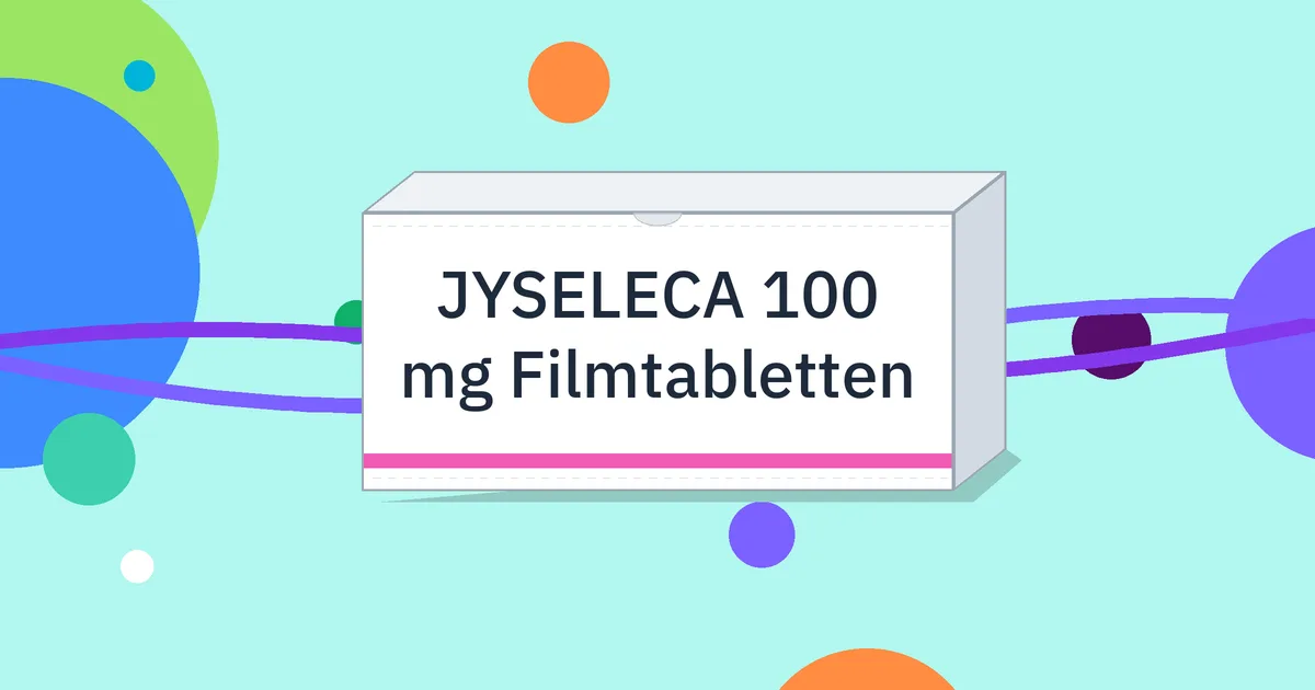 Symbolbild: Packung mit der Aufschrift JYSELECA 100 mg Filmtabletten (PZN 18840019) – Verfügbarkeit und Bezug in Apotheken in Frankfurt am Main