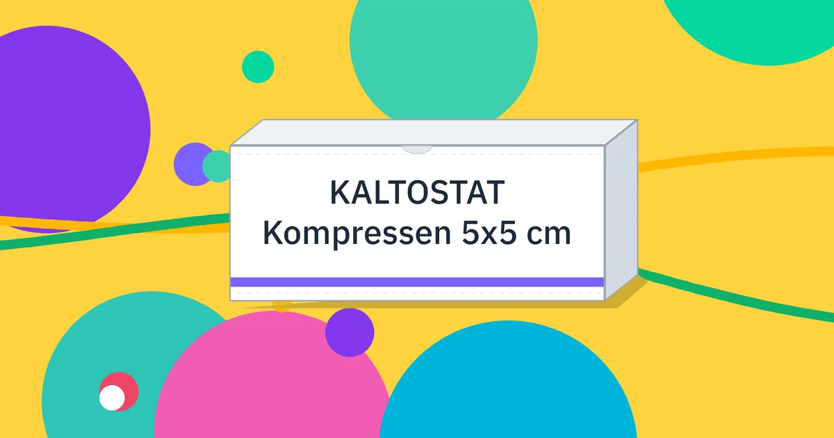 Symbolbild: Packung mit der Aufschrift KALTOSTAT Kompressen 5x5 cm (PZN 09177970) – Verfügbarkeit und Bezug in Apotheken in Frankfurt am Main
