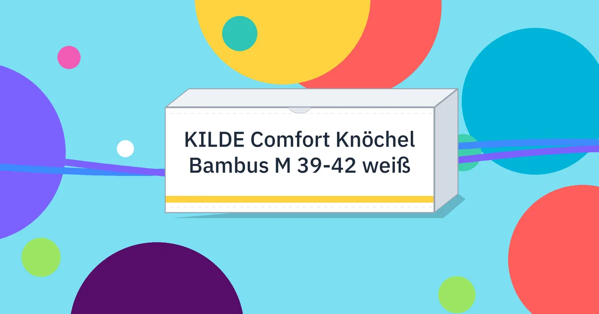 Symbolbild: Packung mit der Aufschrift KILDE Comfort Knöchel Bambus M 39-42 weiß (PZN 20798388) – Verfügbarkeit und Bezug in Apotheken in Frankfurt am Main