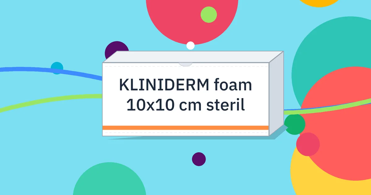 Symbolbild: Packung mit der Aufschrift KLINIDERM foam 10x10 cm steril (PZN 02171444) – Verfügbarkeit und Bezug in Apotheken in Frankfurt am Main