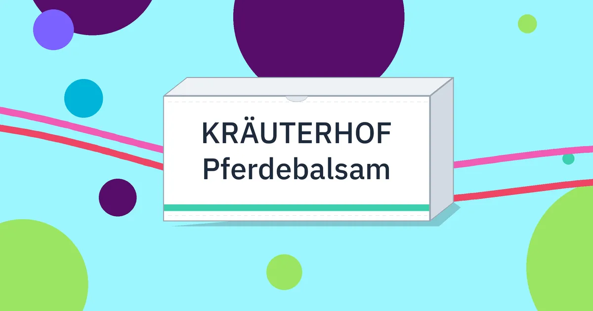 Symbolbild: Packung mit der Aufschrift KRÄUTERHOF Pferdebalsam (PZN 05949737) – Verfügbarkeit und Bezug in Apotheken in Frankfurt am Main