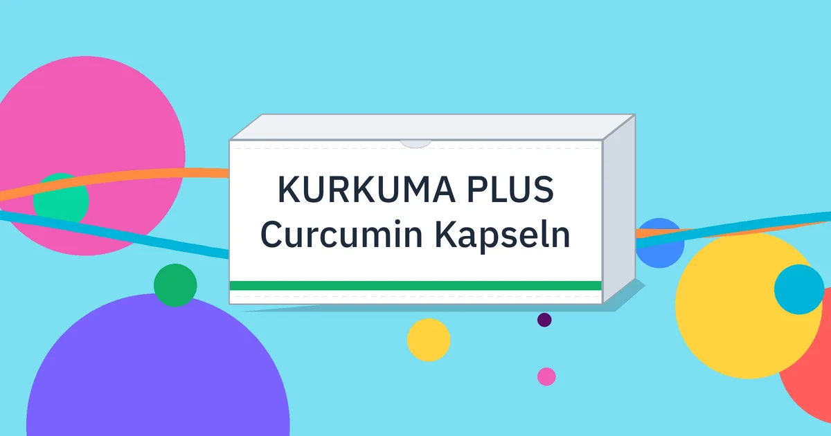 Symbolbild: Packung mit der Aufschrift KURKUMA PLUS Curcumin Kapseln (PZN 11563338) – Verfügbarkeit und Bezug in Apotheken in Frankfurt am Main