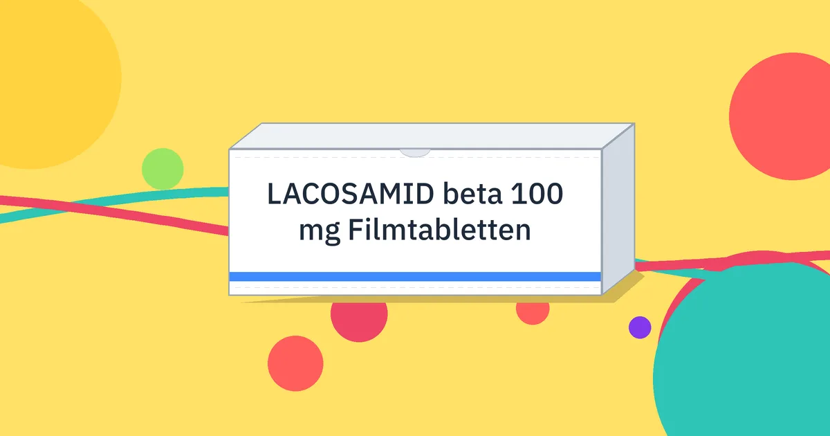 Symbolbild: Packung mit der Aufschrift LACOSAMID beta 100 mg Filmtabletten (PZN 17623024) – Verfügbarkeit und Bezug in Apotheken in Frankfurt am Main
