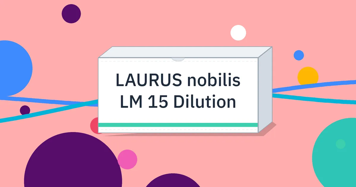 Symbolbild: Packung mit der Aufschrift LAURUS nobilis LM 15 Dilution (PZN 13524549) – Verfügbarkeit und Bezug in Apotheken in Frankfurt am Main
