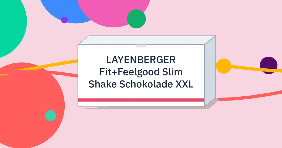 Symbolbild: Packung mit der Aufschrift LAYENBERGER Fit+Feelgood Slim Shake Schokolade XXL (PZN 18014103) – Verfügbarkeit und Bezug in Apotheken in Frankfurt am Main
