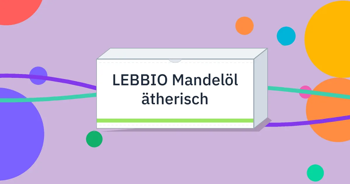 Symbolbild: Packung mit der Aufschrift LEBBIO Mandelöl ätherisch (PZN 19671978) – Verfügbarkeit und Bezug in Apotheken in Frankfurt am Main