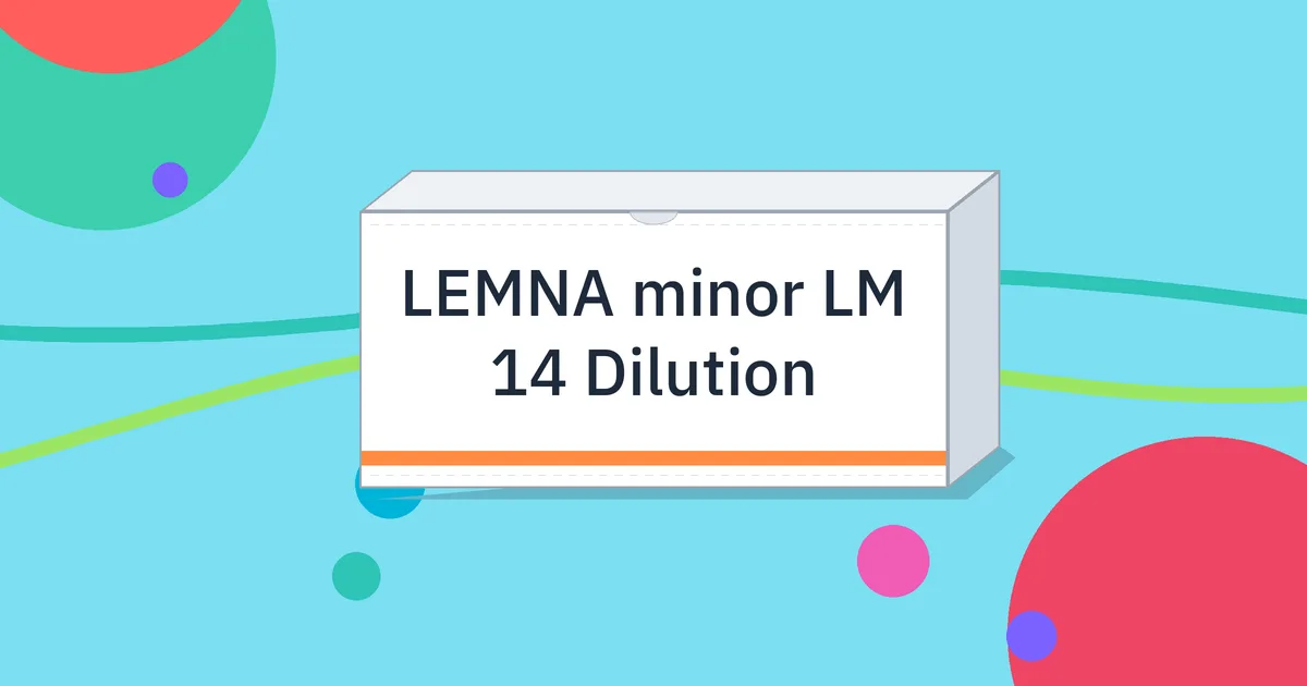 Symbolbild: Packung mit der Aufschrift LEMNA minor LM 14 Dilution (PZN 13524992) – Verfügbarkeit und Bezug in Apotheken in Frankfurt am Main