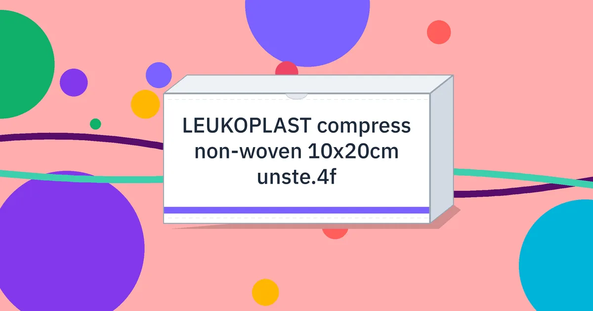 Symbolbild: Packung mit der Aufschrift LEUKOPLAST compress non-woven 10x20cm unste.4f (PZN 19064586) – Verfügbarkeit und Bezug in Apotheken in Frankfurt am Main
