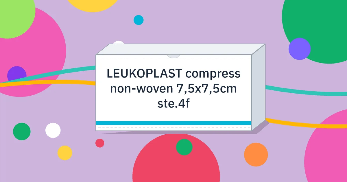 Symbolbild: Packung mit der Aufschrift LEUKOPLAST compress non-woven 7,5x7,5cm ste.4f (PZN 19064391) – Verfügbarkeit und Bezug in Apotheken in Frankfurt am Main