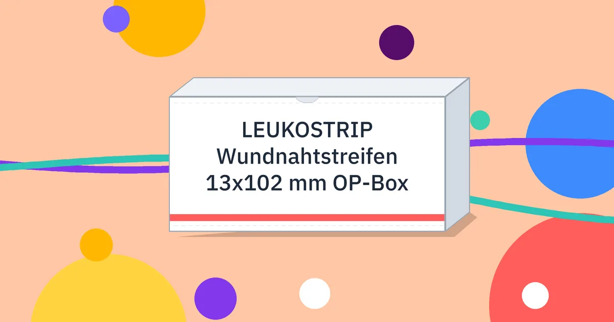 Symbolbild: Packung mit der Aufschrift LEUKOSTRIP Wundnahtstreifen 13x102 mm OP-Box (PZN 06999200) – Verfügbarkeit und Bezug in Apotheken in Frankfurt am Main