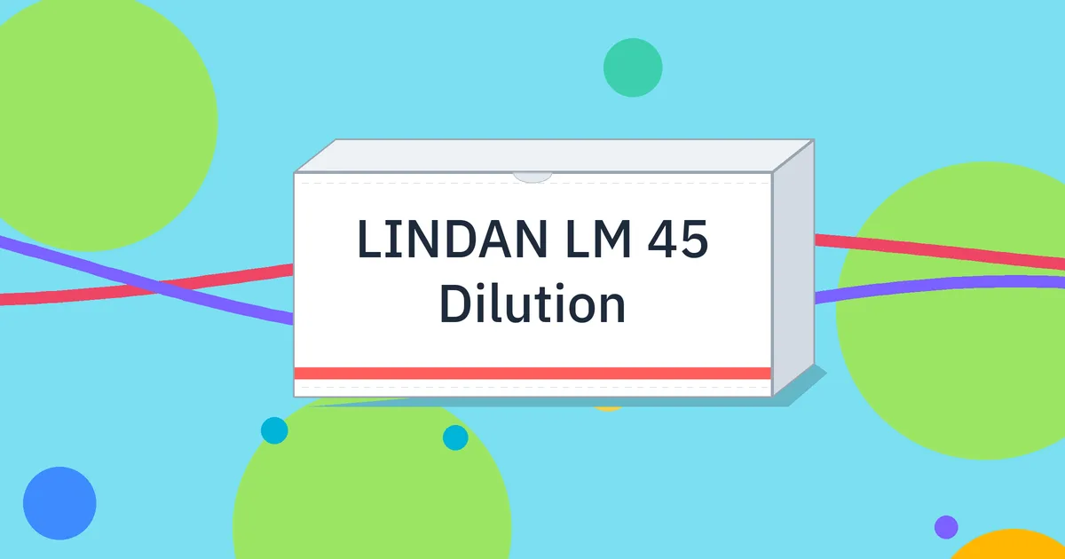 Symbolbild: Packung mit der Aufschrift LINDAN LM 45 Dilution (PZN 13529877) – Verfügbarkeit und Bezug in Apotheken in Frankfurt am Main