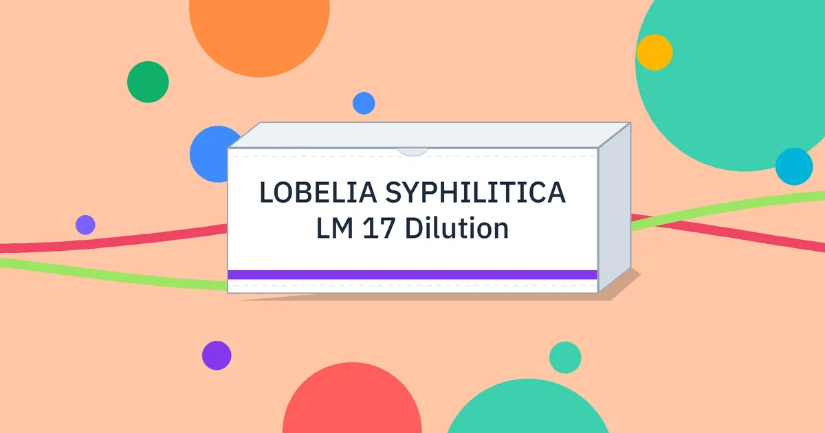 Symbolbild: Packung mit der Aufschrift LOBELIA SYPHILITICA LM 17 Dilution (PZN 13534849) – Verfügbarkeit und Bezug in Apotheken in Frankfurt am Main
