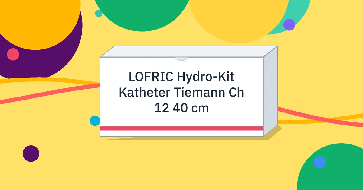 Symbolbild: Packung mit der Aufschrift LOFRIC Hydro-Kit Katheter Tiemann Ch 12 40 cm (PZN 17153570) – Verfügbarkeit und Bezug in Apotheken in Frankfurt am Main