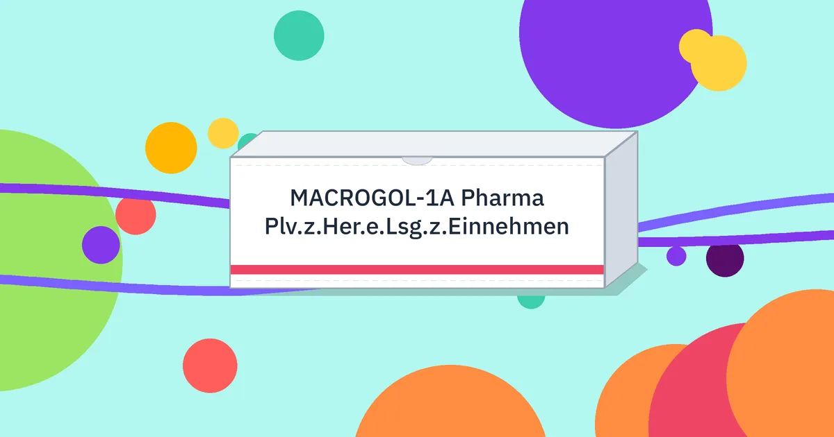 Symbolbild: Packung mit der Aufschrift MACROGOL-1A Pharma Plv.z.Her.e.Lsg.z.Einnehmen (PZN 14264062) – Verfügbarkeit und Bezug in Apotheken in Frankfurt am Main