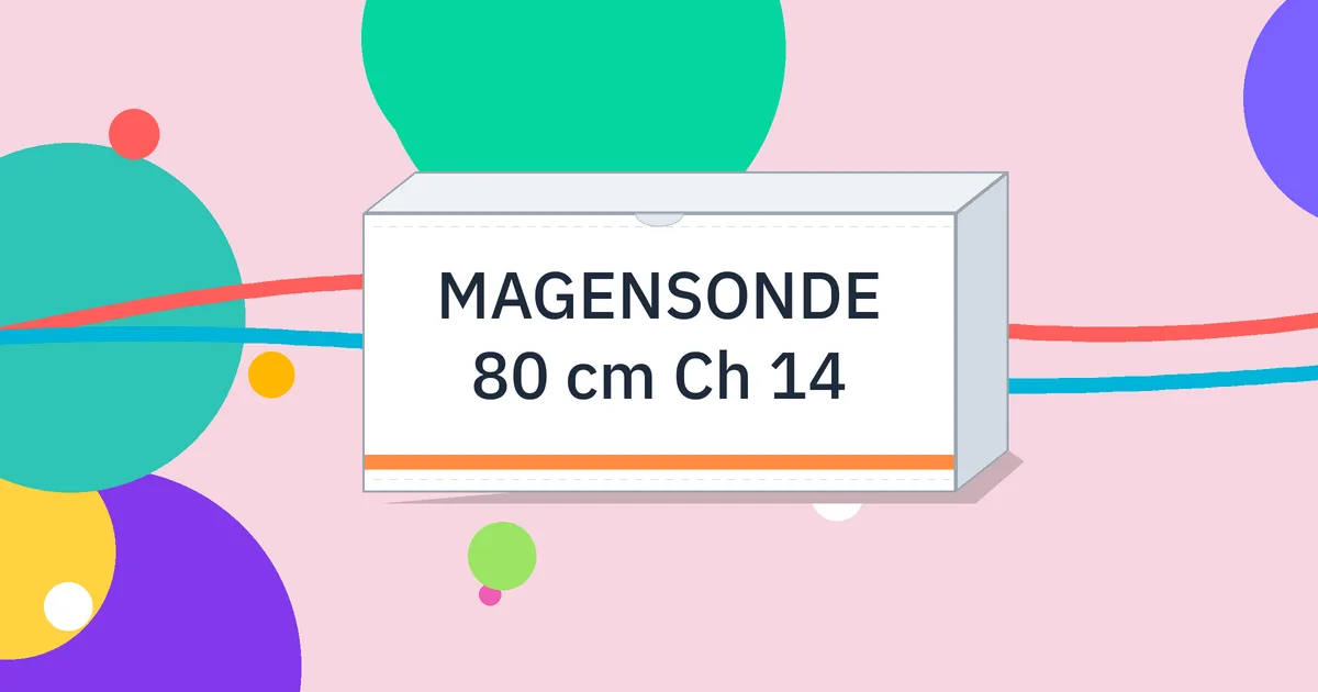 Symbolbild: Packung mit der Aufschrift MAGENSONDE 80 cm Ch 14 (PZN 00359959) – Verfügbarkeit und Bezug in Apotheken in Frankfurt am Main
