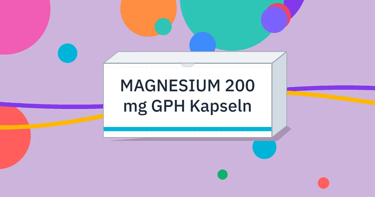 Symbolbild: Packung mit der Aufschrift MAGNESIUM 200 mg GPH Kapseln (PZN 11146528) – Verfügbarkeit und Bezug in Apotheken in Frankfurt am Main