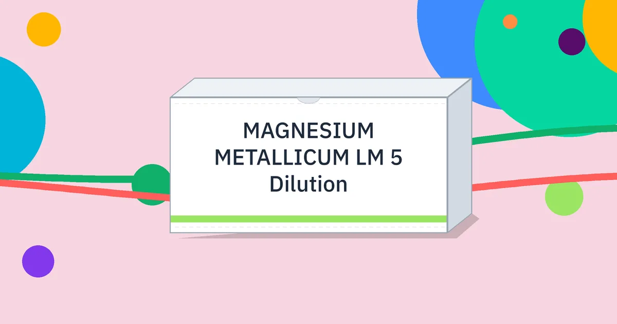 Symbolbild: Packung mit der Aufschrift MAGNESIUM METALLICUM LM 5 Dilution (PZN 12938295) – Verfügbarkeit und Bezug in Apotheken in Frankfurt am Main