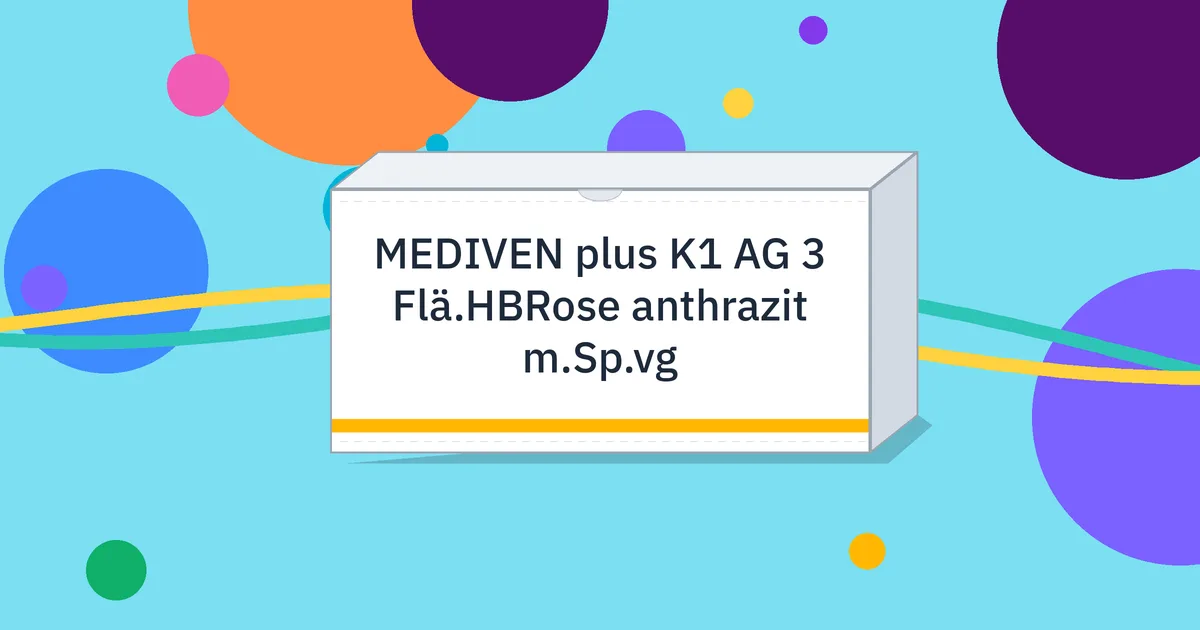 Symbolbild: Packung mit der Aufschrift MEDIVEN plus K1 AG 3 Flä.HBRose anthrazit m.Sp.vg (PZN 15911523) – Verfügbarkeit und Bezug in Apotheken in Frankfurt am Main