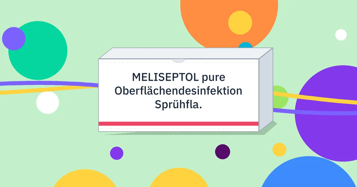Symbolbild: Packung mit der Aufschrift MELISEPTOL pure Oberflächendesinfektion Sprühfla. (PZN 20008328) – Verfügbarkeit und Bezug in Apotheken in Frankfurt am Main