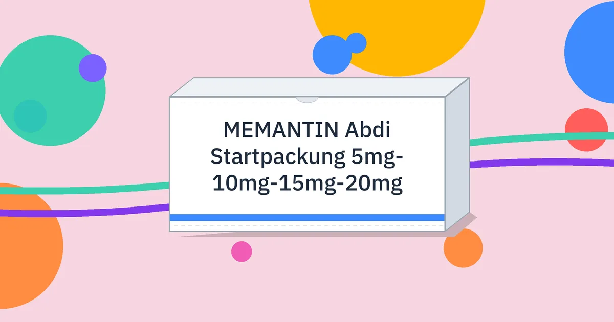 Symbolbild: Packung mit der Aufschrift MEMANTIN Abdi Startpackung 5mg-10mg-15mg-20mg (PZN 17570807) – Verfügbarkeit und Bezug in Apotheken in Frankfurt am Main
