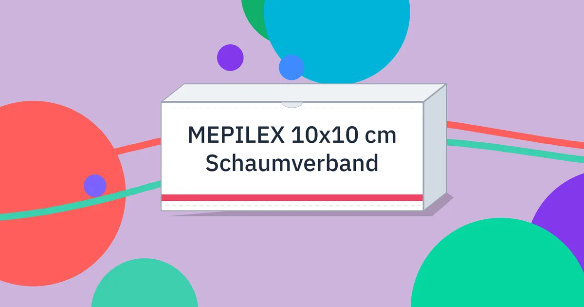 Symbolbild: Packung mit der Aufschrift MEPILEX 10x10 cm Schaumverband (PZN 11049073) – Verfügbarkeit und Bezug in Apotheken in Frankfurt am Main