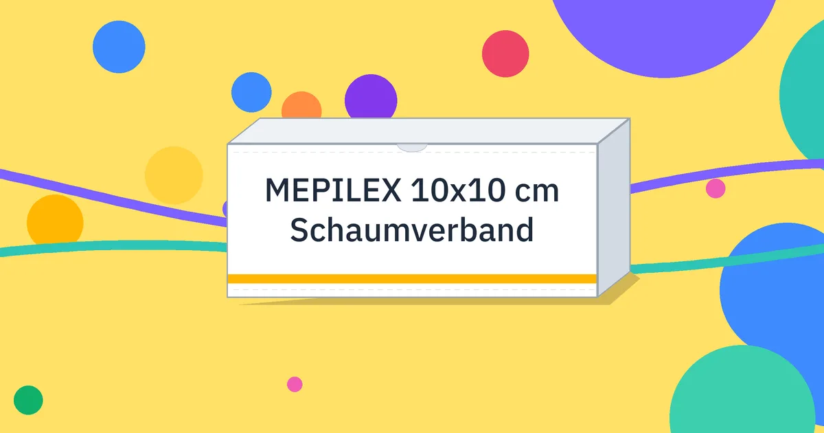 Symbolbild: Packung mit der Aufschrift MEPILEX 10x10 cm Schaumverband (PZN 16668697) – Verfügbarkeit und Bezug in Apotheken in Frankfurt am Main