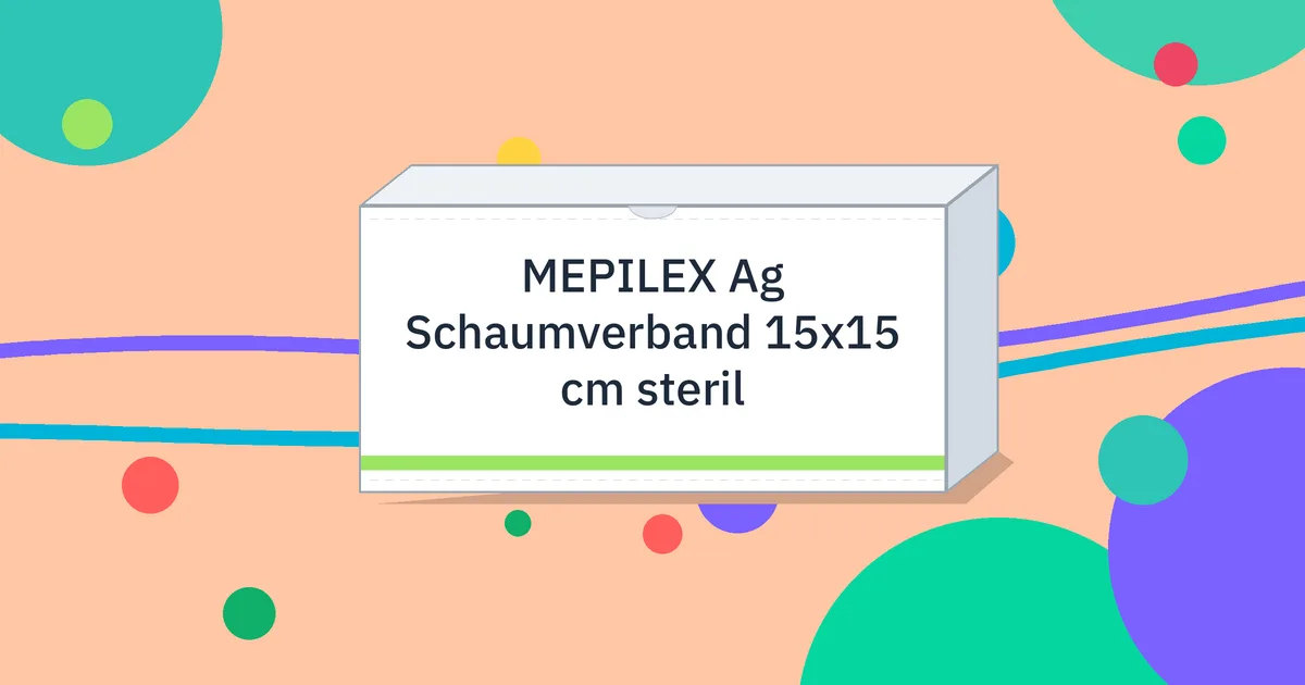 Symbolbild: Packung mit der Aufschrift MEPILEX Ag Schaumverband 15x15 cm steril (PZN 11368306) – Verfügbarkeit und Bezug in Apotheken in Frankfurt am Main