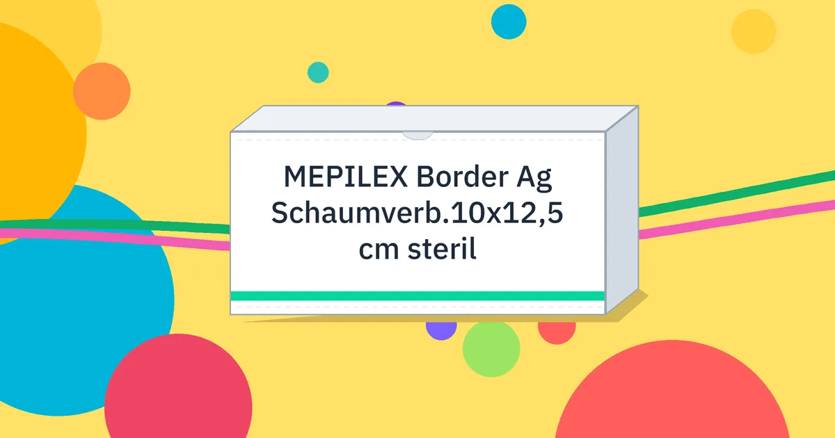 Symbolbild: Packung mit der Aufschrift MEPILEX Border Ag Schaumverb.10x12,5 cm steril (PZN 10263999) – Verfügbarkeit und Bezug in Apotheken in Frankfurt am Main