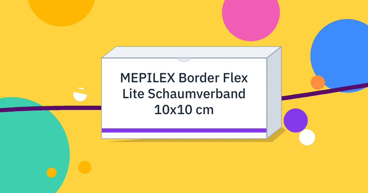 Symbolbild: Packung mit der Aufschrift MEPILEX Border Flex Lite Schaumverband 10x10 cm (PZN 18718761) – Verfügbarkeit und Bezug in Apotheken in Frankfurt am Main