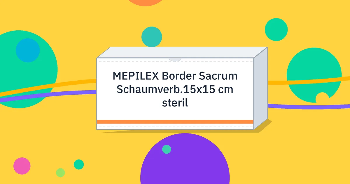 Symbolbild: Packung mit der Aufschrift MEPILEX Border Sacrum Schaumverb.15x15 cm steril (PZN 19702118) – Verfügbarkeit und Bezug in Apotheken in Frankfurt am Main