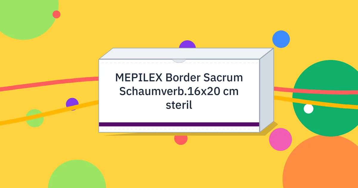 Symbolbild: Packung mit der Aufschrift MEPILEX Border Sacrum Schaumverb.16x20 cm steril (PZN 14061152) – Verfügbarkeit und Bezug in Apotheken in Frankfurt am Main