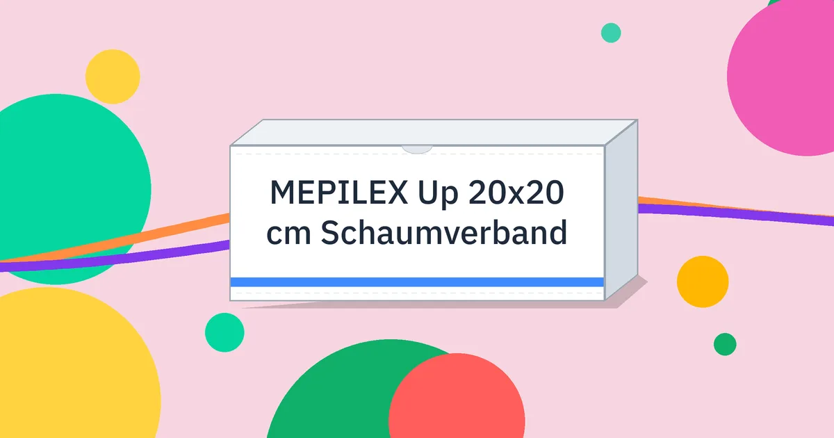 Symbolbild: Packung mit der Aufschrift MEPILEX Up 20x20 cm Schaumverband (PZN 20123762) – Verfügbarkeit und Bezug in Apotheken in Frankfurt am Main