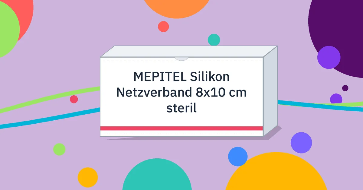 Symbolbild: Packung mit der Aufschrift MEPITEL Silikon Netzverband 8x10 cm steril (PZN 12452670) – Verfügbarkeit und Bezug in Apotheken in Frankfurt am Main