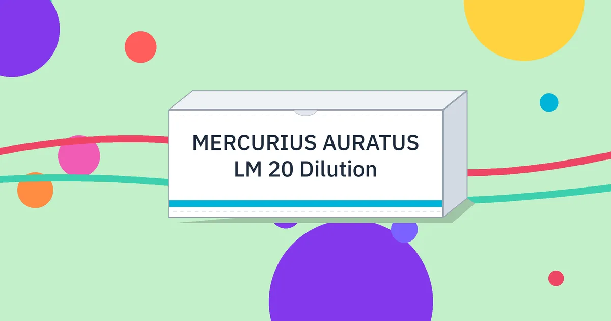 Symbolbild: Packung mit der Aufschrift MERCURIUS AURATUS LM 20 Dilution (PZN 12948313) – Verfügbarkeit und Bezug in Apotheken in Frankfurt am Main