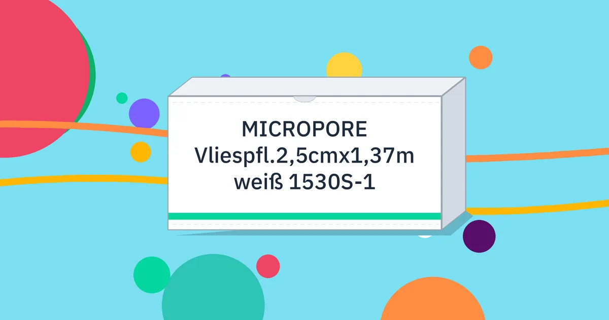Symbolbild: Packung mit der Aufschrift MICROPORE Vliespfl.2,5cmx1,37m weiß 1530S-1 (PZN 19814811) – Verfügbarkeit und Bezug in Apotheken in Frankfurt am Main