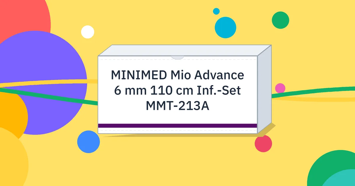 Symbolbild: Packung mit der Aufschrift MINIMED Mio Advance 6 mm 110 cm Inf.-Set MMT-213A (PZN 16806159) – Verfügbarkeit und Bezug in Apotheken in Frankfurt am Main