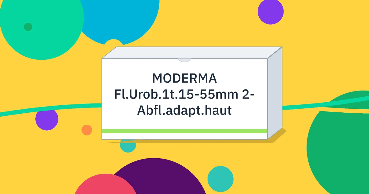 Symbolbild: Packung mit der Aufschrift MODERMA Fl.Urob.1t.15-55mm 2-Abfl.adapt.haut (PZN 02041061) – Verfügbarkeit und Bezug in Apotheken in Frankfurt am Main