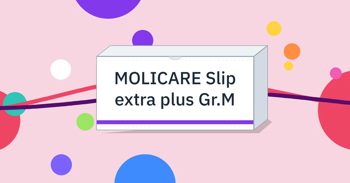Symbolbild: Packung mit der Aufschrift MOLICARE Slip extra plus Gr.M (PZN 11351748) – Verfügbarkeit und Bezug in Apotheken in Frankfurt am Main