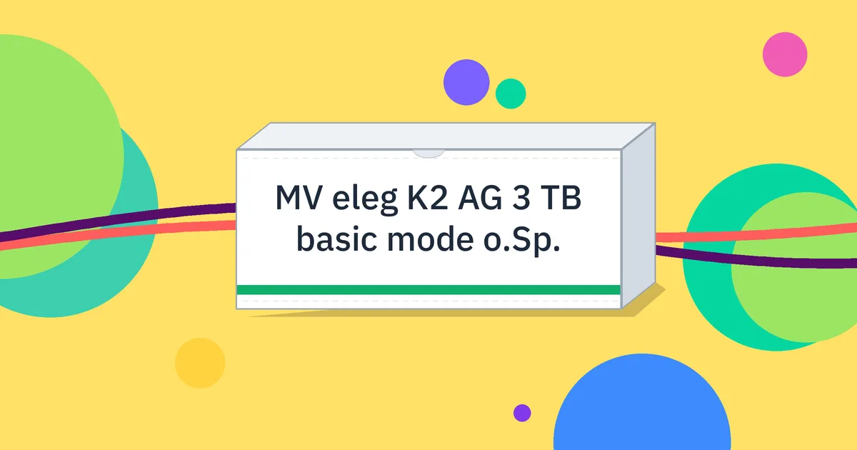 Symbolbild: Packung mit der Aufschrift MV eleg K2 AG 3 TB basic mode o.Sp. (PZN 00211694) – Verfügbarkeit und Bezug in Apotheken in Frankfurt am Main