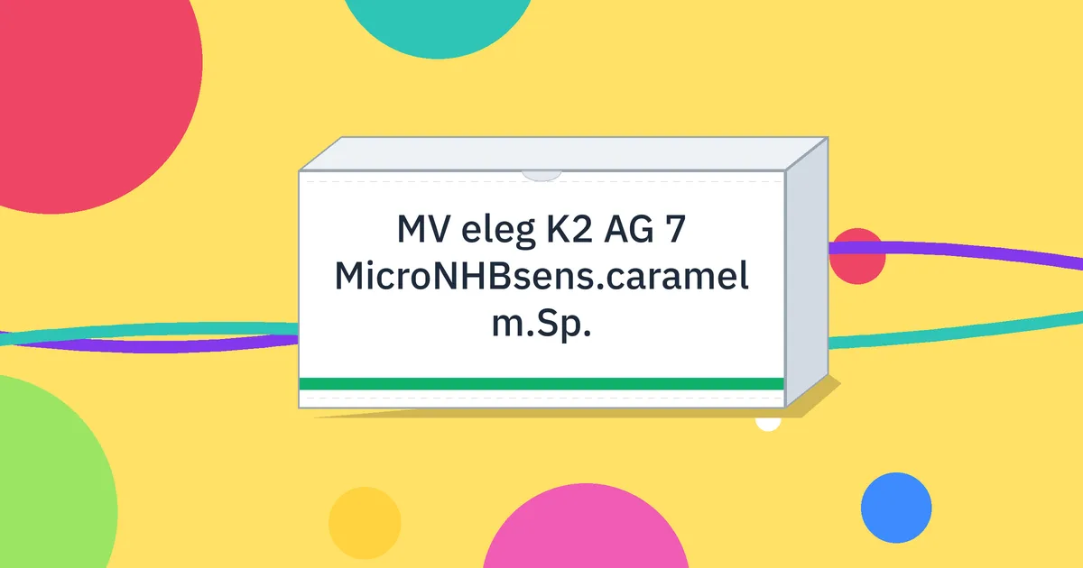 Symbolbild: Packung mit der Aufschrift MV eleg K2 AG 7 MicroNHBsens.caramel m.Sp. (PZN 16070155) – Verfügbarkeit und Bezug in Apotheken in Frankfurt am Main