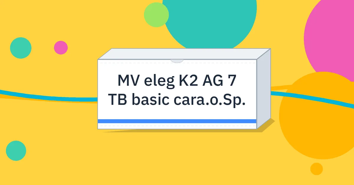 Symbolbild: Packung mit der Aufschrift MV eleg K2 AG 7 TB basic cara.o.Sp. (PZN 00213210) – Verfügbarkeit und Bezug in Apotheken in Frankfurt am Main
