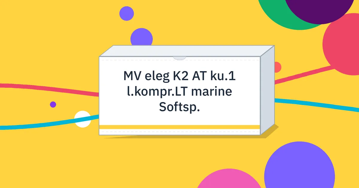 Symbolbild: Packung mit der Aufschrift MV eleg K2 AT ku.1 l.kompr.LT marine Softsp. (PZN 15287929) – Verfügbarkeit und Bezug in Apotheken in Frankfurt am Main